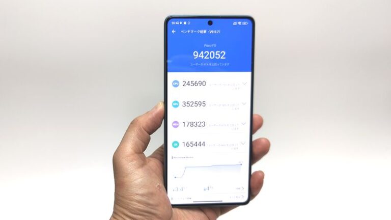 ビビる性能！「POCO F5」実機でAnTuTuベンチマークスコアをチェック！Snapdragon 7+ Gen2搭載の脅威性能ミドル！