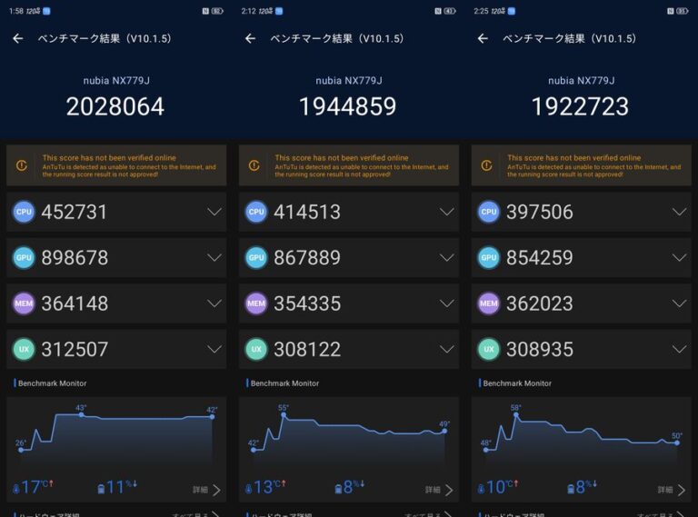 「REDMAGIC 10 Air」実機でAnTuTuベンチマークスコアをチェック！薄型軽量ハイスペックゲーミング！
